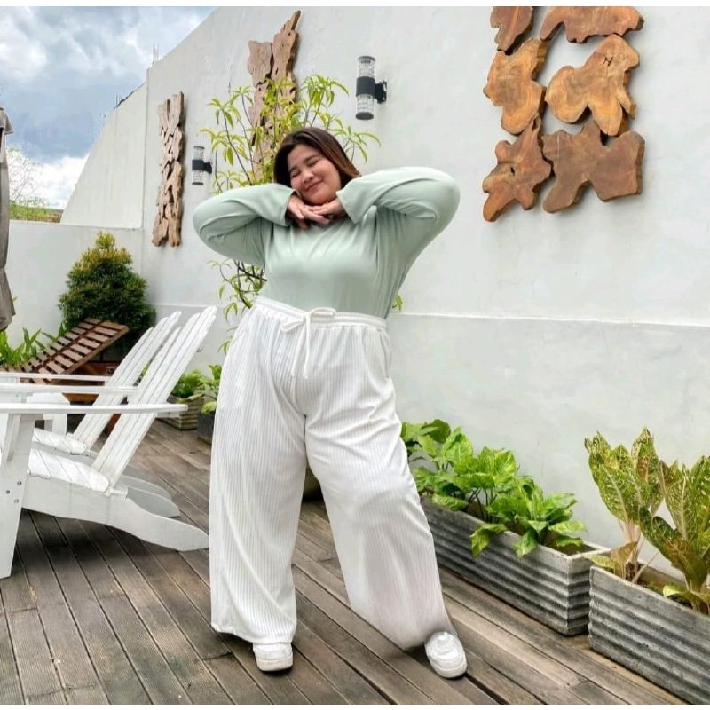 Jual kulot panjang knit pants standar dan jumbo max 150kg | Shopee ...