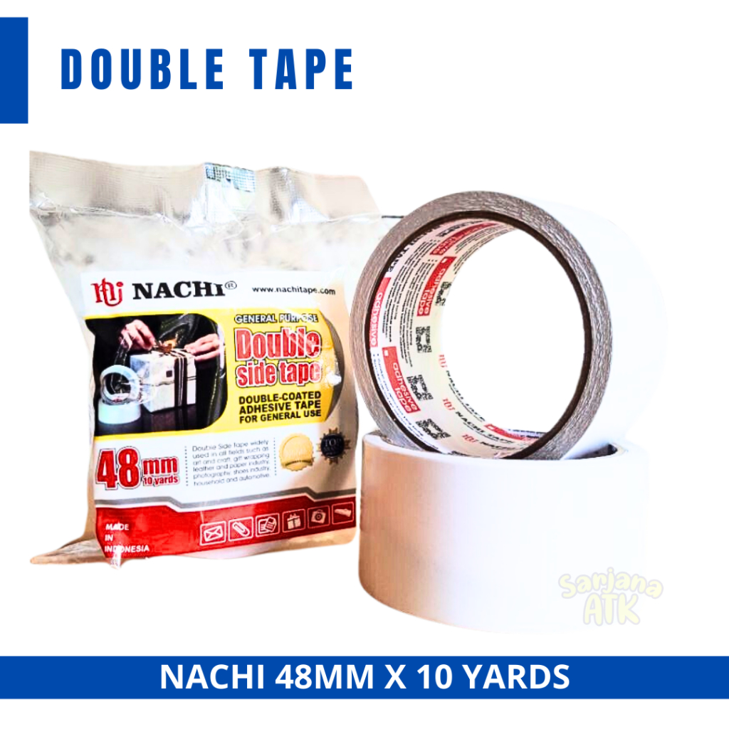 Jual Isolasi Double Tape Nachi 48 mm x 10 yard | Shopee Indonesia