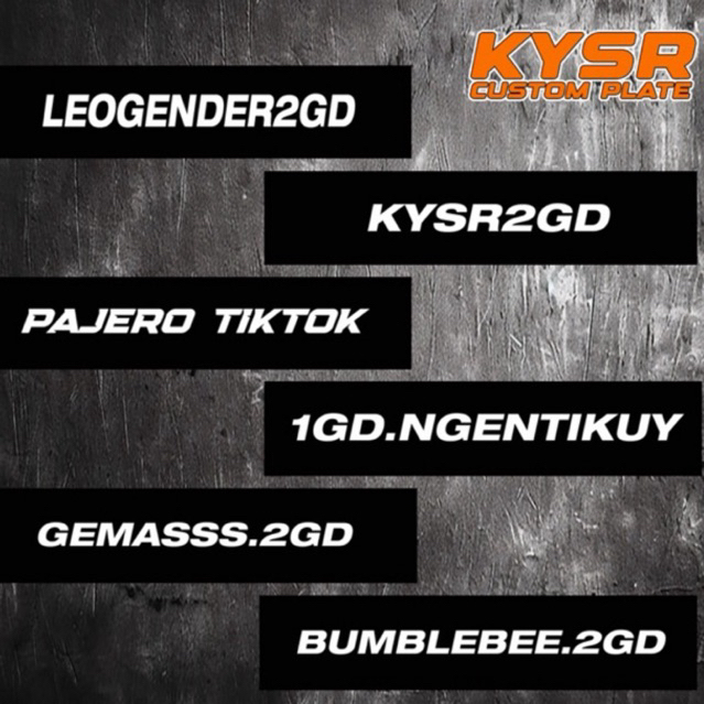 Jual FRAMELES KYSR CUSTOM NAMA !!! ( Bisa Riquest Nama ) Dudukan Breket ...
