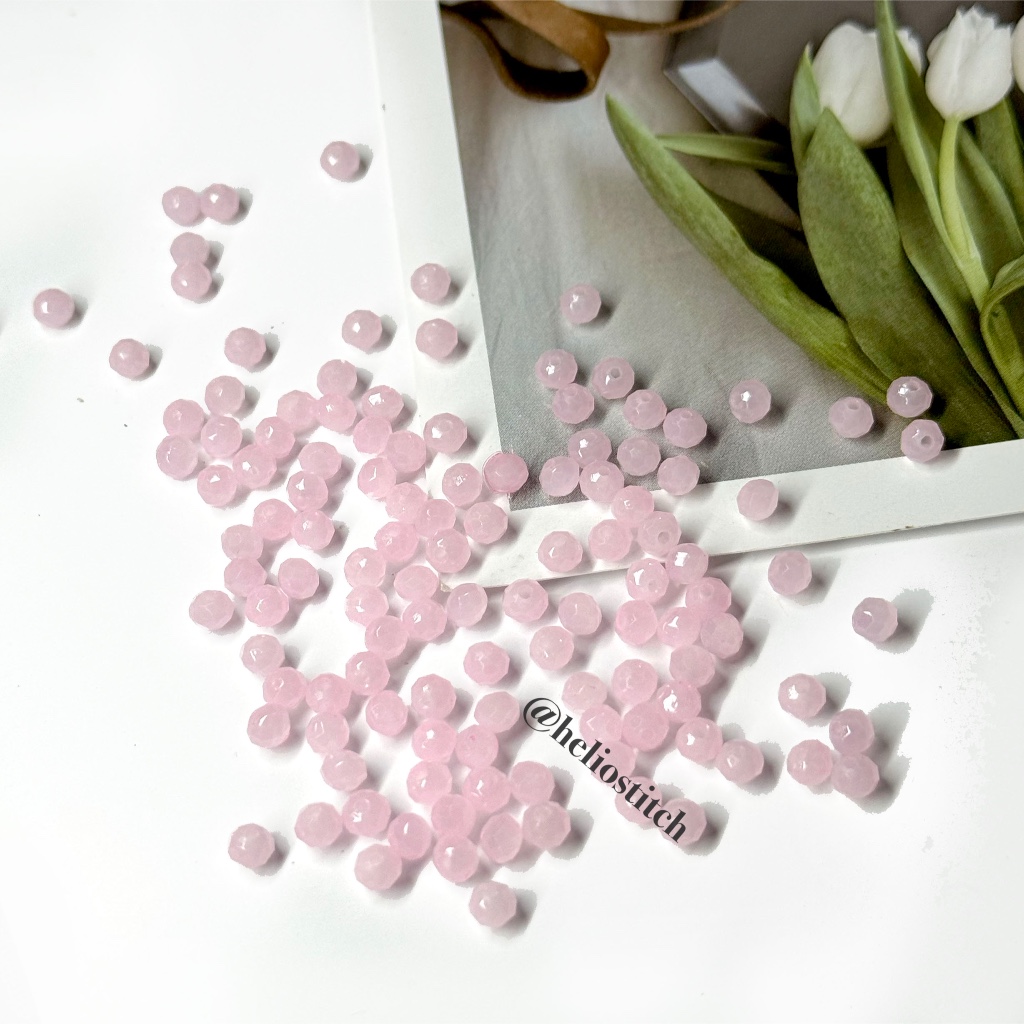 Jual 1 bag Manik-manik Kristal Bakpau Ceko 4 MM - JELLY AND OPAQUE ...