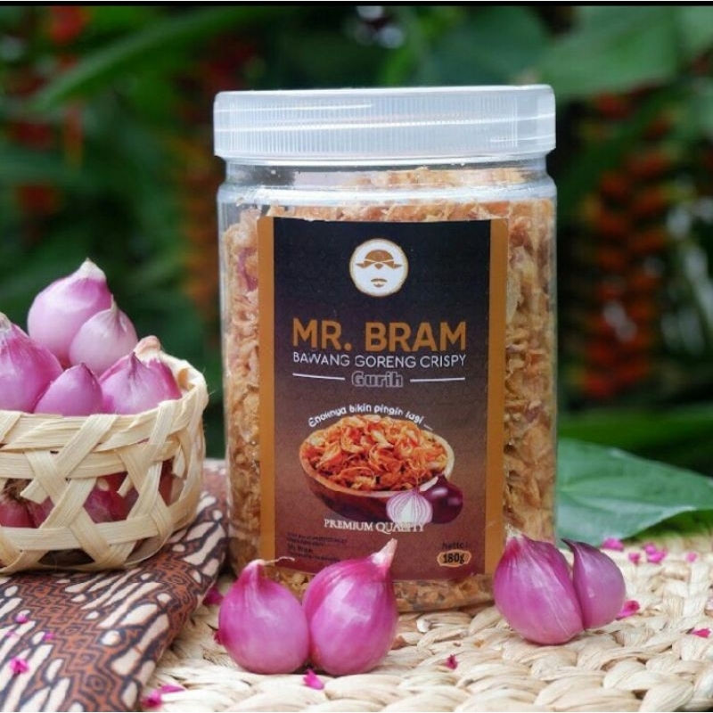 Jual Bawang Merah / Brambang Goreng Crispy Premium Mr. Bram Kemasan Toples 180 gr Gurih Enak ...