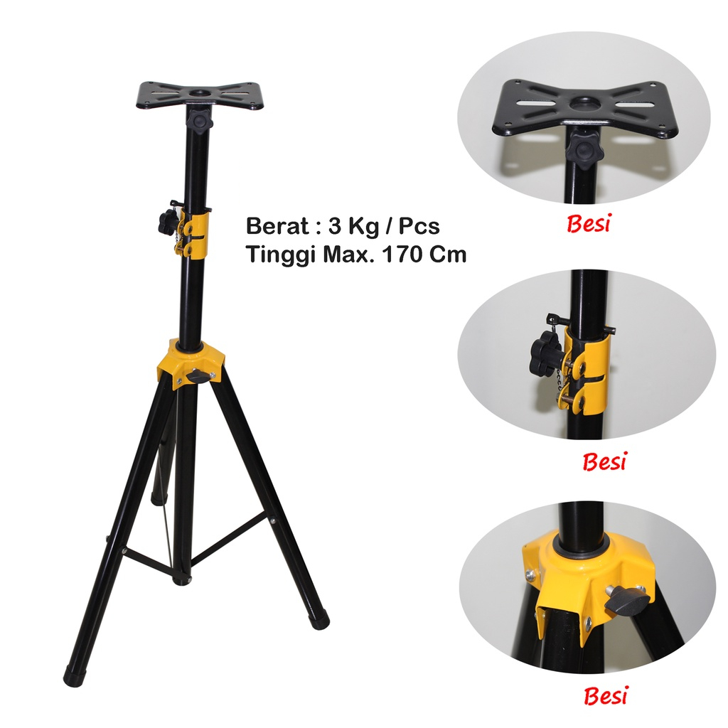 Jual Stand speaker Proyektor Tiang tripod speaker Full besi LB720 ...