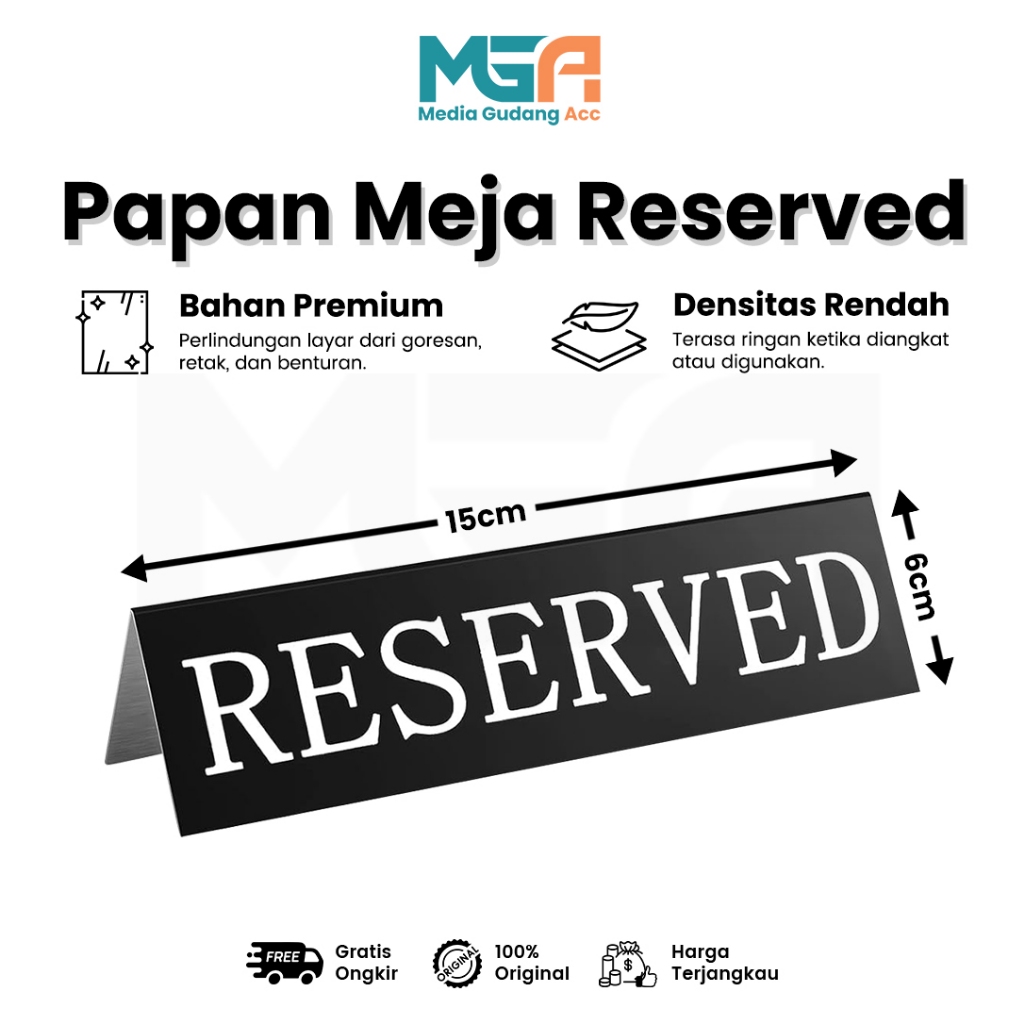 Jual PAPAN MEJA RESERVED / TANDA RESERVED AKRILIK STAND SIGN TABLE ...