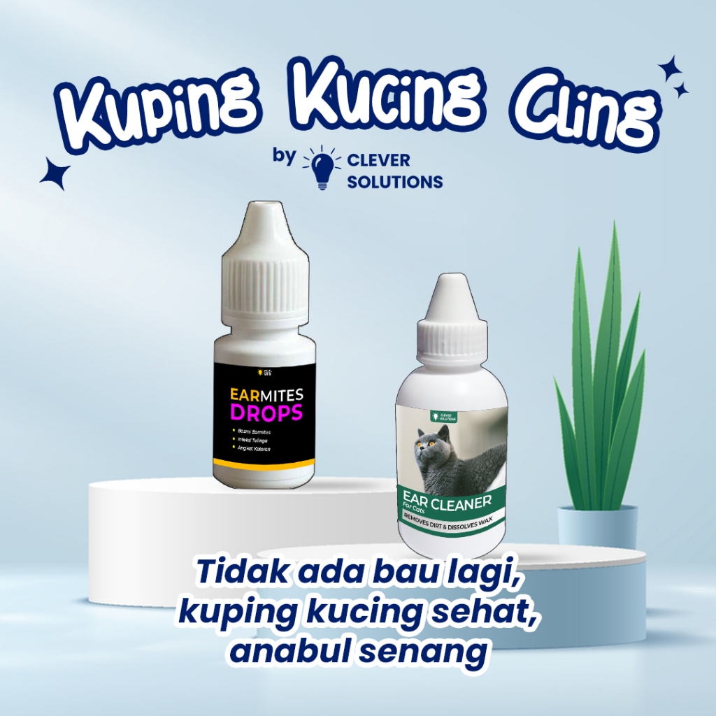 Jual Clever Solutions - Paket Kuping Kucing Cling - Earmites Drops ...