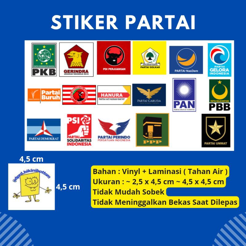 Jual Stiker Partai | Shopee Indonesia