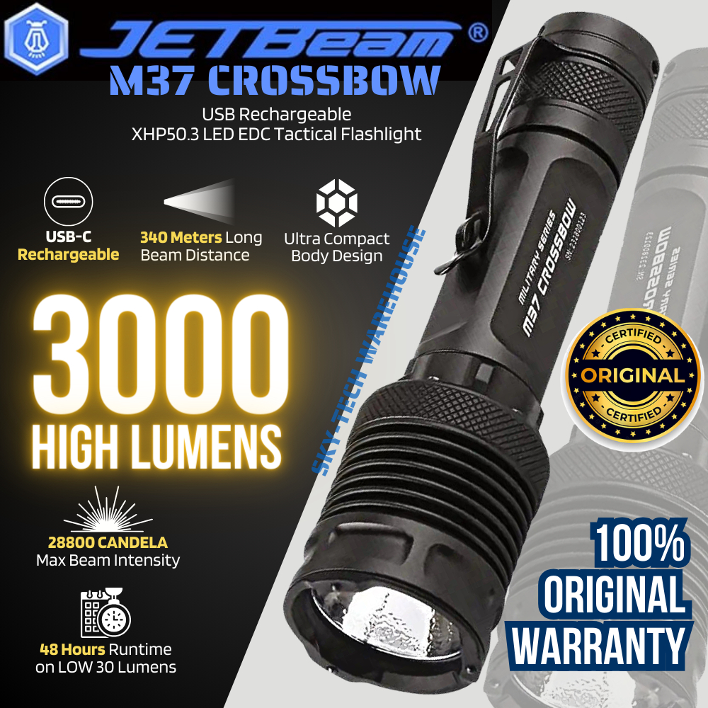 Jual Senter EDC Tactical LED Professional Flashlight - JetBeam M37 ...
