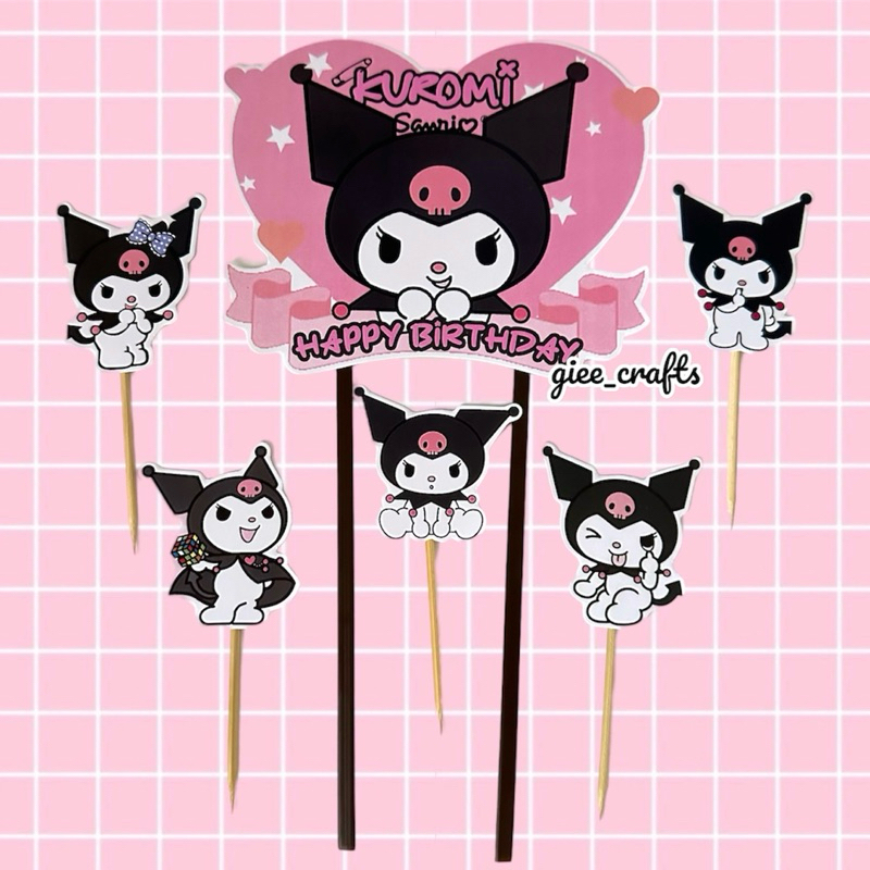 Jual CAKE TOPPER SANRIO KUROMI / HIASAN KUE SANRIO KUROMI / TOPPER KUE ...