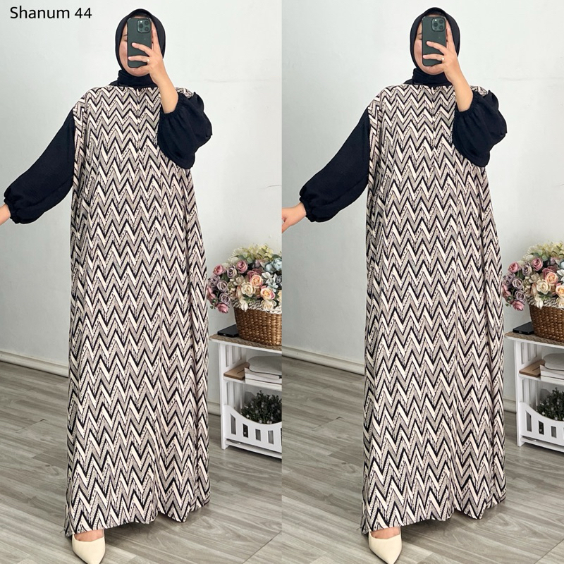 Jual SHANUM DRESS / Gamis Rayon Kombinasi / Gamis Rayon Motif Busui ...
