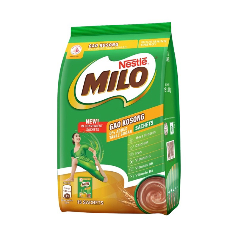 Jual Milo Gao Kosong Sachets 15x33g Singapore (Tanpa Gula) | Shopee ...
