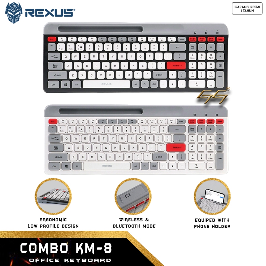 Jual REXUS MOSAIC KB02 KB-02 Bluetooth Keyboard Wireless Office ...
