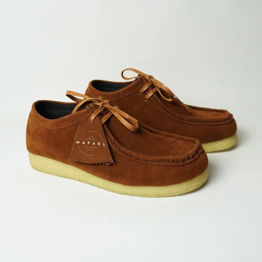Jual Sepatu Clark Pria Kasual Spatu Wallabee Chunky Tan Natural Leather ...