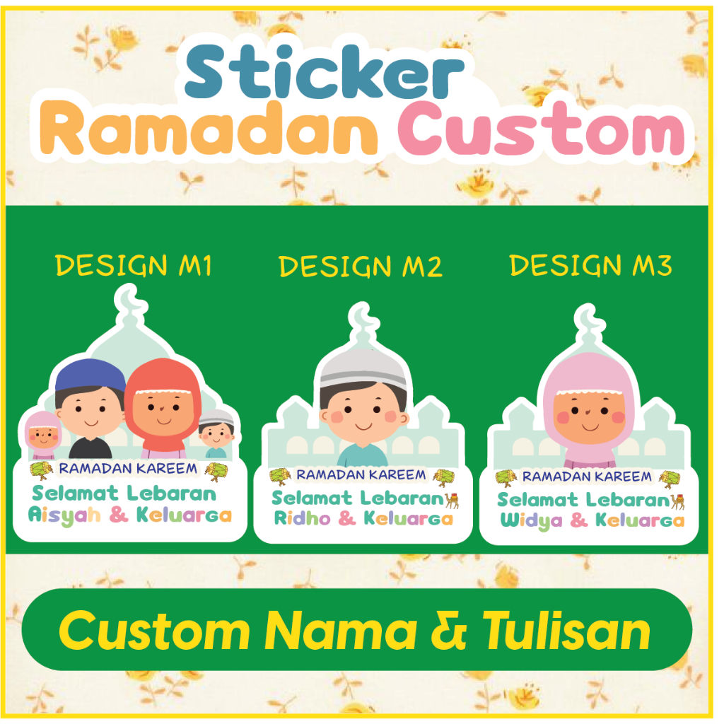Jual Stiker Ramadhan Custom 15 stiker, Stiker Hampers, Hadiah Ramadan ...