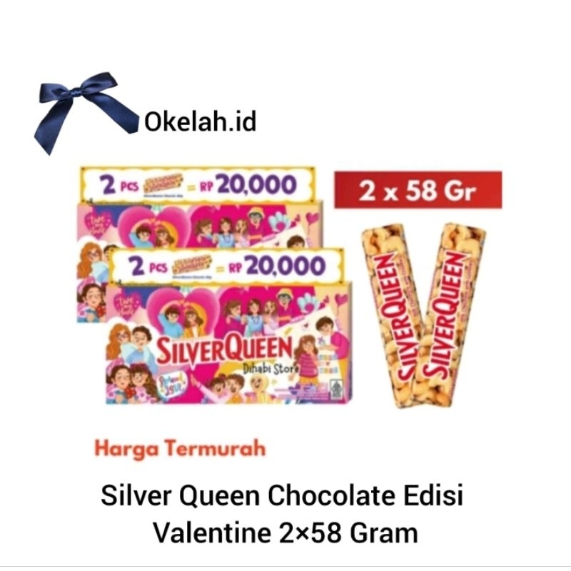 Jual SilverQueen Chocolate Edisi Valentine 2x 85 Gram | Shopee Indonesia