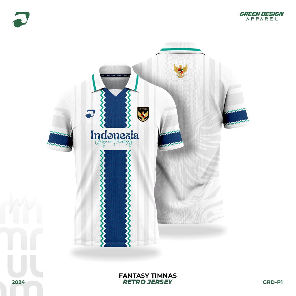 Jual Baju Kaos Jersey Indonesia 2024 Fantasy Timnas Retro Jersey White ...