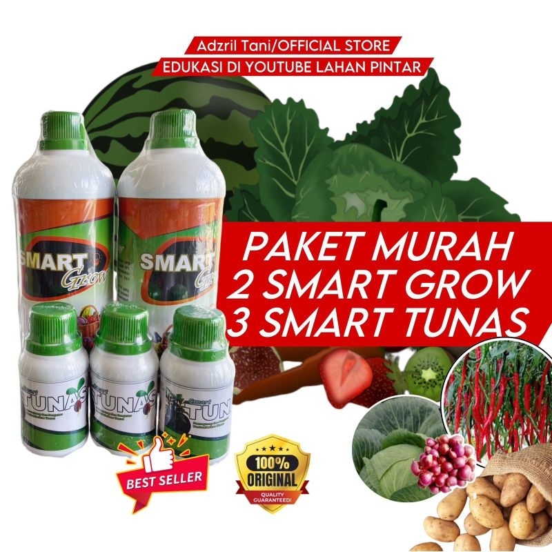 Jual Paket Murah Pupuk Tanaman 2 Botol Smart Grow dan 3 Botol Smart Tunas | Shopee Indonesia