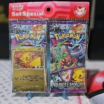 Jual set special spesial paradoks andalan pokemon indonesia original free kartu promo card ...