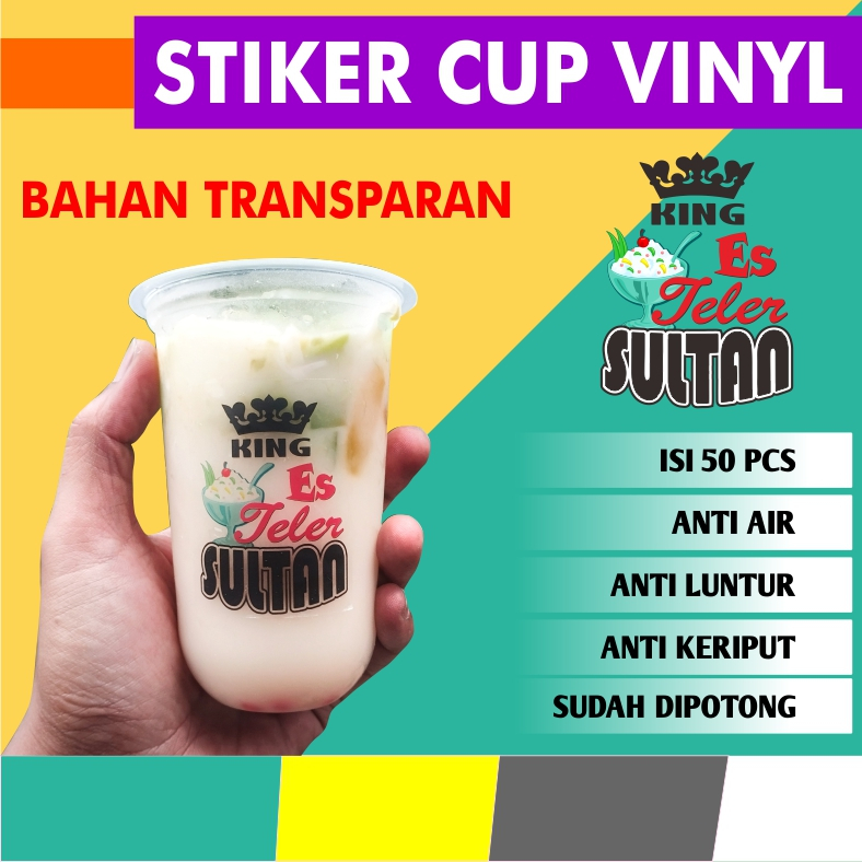 Jual Stiker cup KING Es Teler Sultan Transparan | Shopee Indonesia