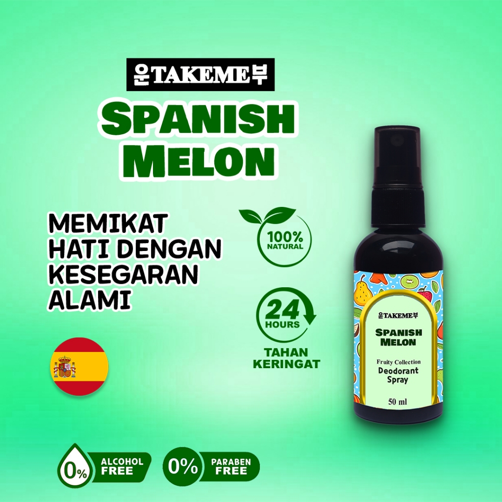 Jual Spanish Melon - TAKEME Deodorant Spray (Isi Botol 50ml) | Shopee Indonesia