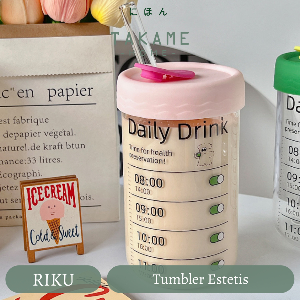 Jual |TAKAME|RIKU Tumblr Kaca Minuman Bening Tumbler Kaca Coffee Tea ...