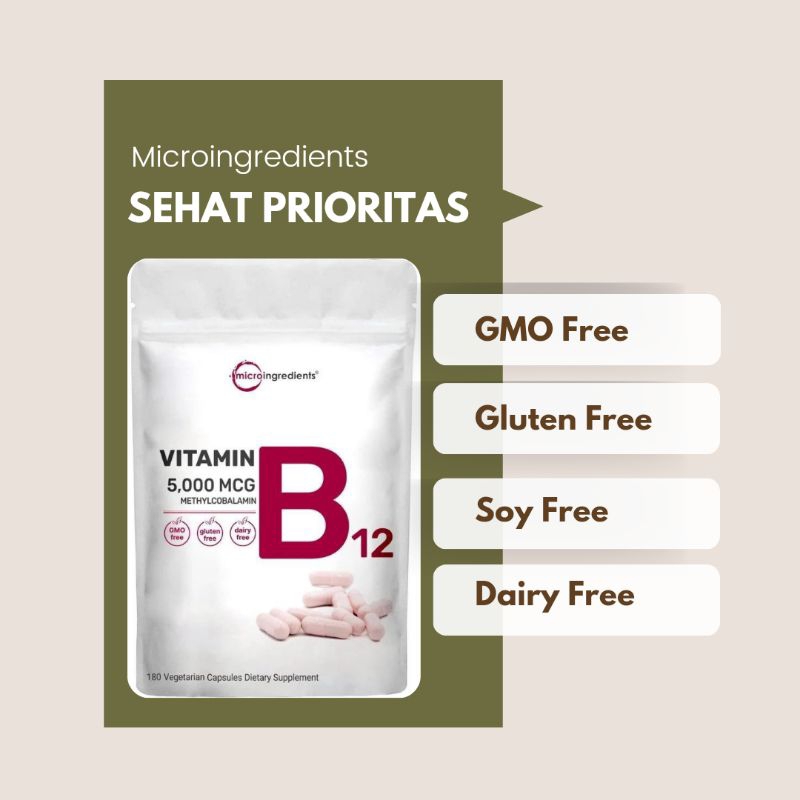 Jual Microingredients Vitamin B12 5000mcg Methylcobalamin - Micro B 12 ...