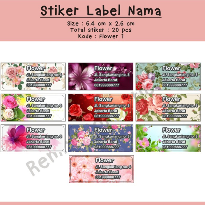 Jual Stiker label nama tahan air VINYL WATERPROOF / custom nama / tidak ...