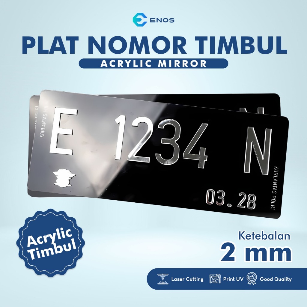 Jual PLAT MOTOR CUSTOM HURUF NOMOR AKRILIK TIMBUL SILVER MIRROR / BISA ...