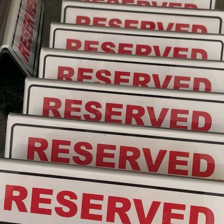 Jual Stiker tulisan reserved dudukan akrilik meja kafe resto tulisan ...