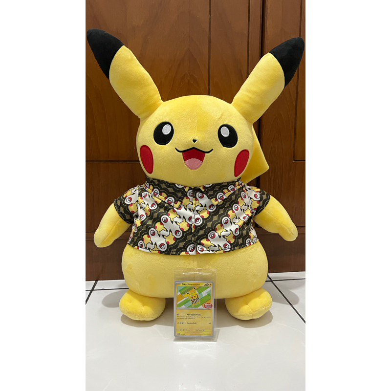 Jual Boneka pikachu berkemeja batik size large dan kartu promo pikachu berkemeja batik | Shopee ...