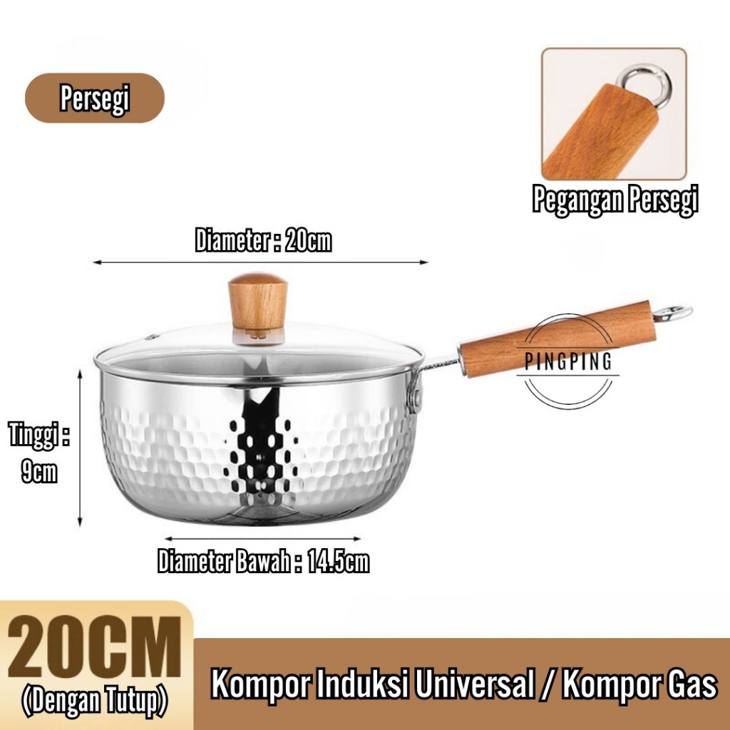 Jual Panci Susu Stainless Gagang Kayu / Panci Indomie Stainless Gagang Kayu 16/18 CM | Shopee ...