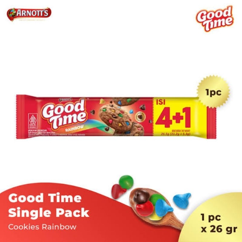 Jual Good Time Biskuit Rainbow Choco Chips 4+1 isi 12 Pcs/Box | Shopee ...