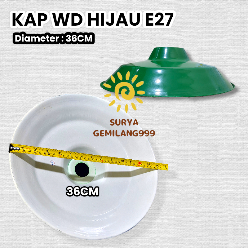 Jual Kap Lampu Jalan Hijau Minimalis Kap WD E27 Dan Fiting Gantung E27 Murah | Shopee Indonesia