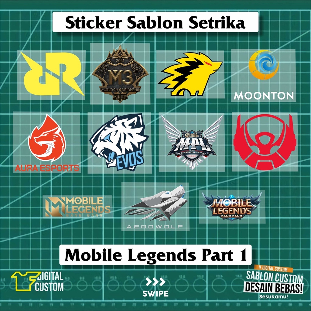 Jual SABLON SETRIKA/DTF LOGO MOBILE LEGEND CUSTOM SATUAN | Shopee Indonesia