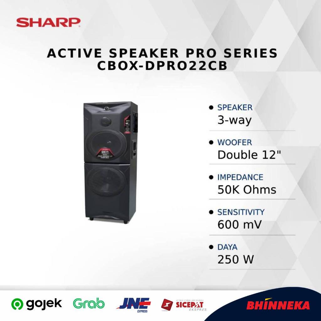 Jual SHARP Active Speaker Pro Series CBOX-DPRO22CB | Shopee Indonesia
