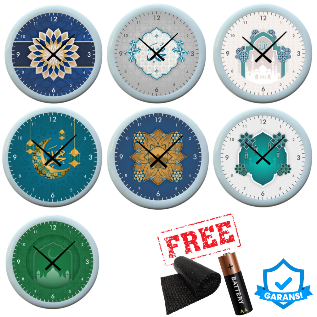 Jual Jam Dinding ISLAMIC Series Kaligrafi Masjid Muslim Islam Sweep ...