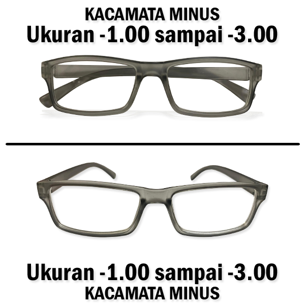 Jual Kacamata Lensa Minus Rabun Jauh Frame Abu Doff Ukuran -0.50 sampai ...