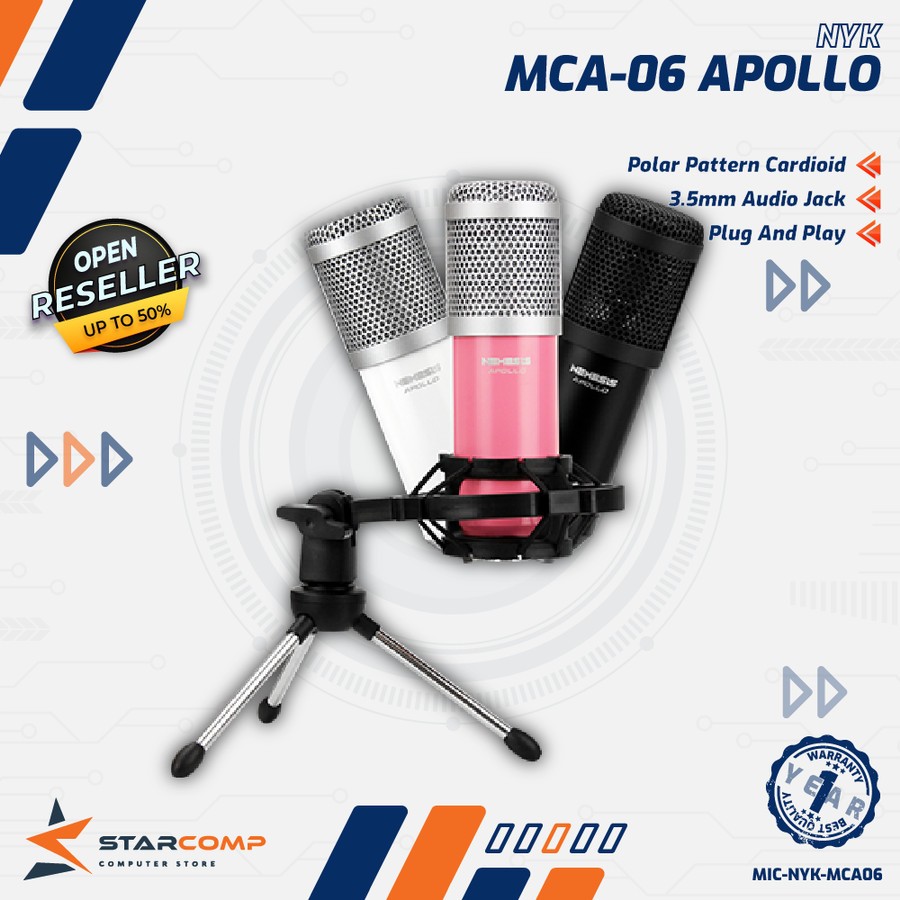 Jual Microphone NYK Nemesis MCA-06 Apollo Mic Condenser Audio Podcast Streaming Gaming PC Laptop ...