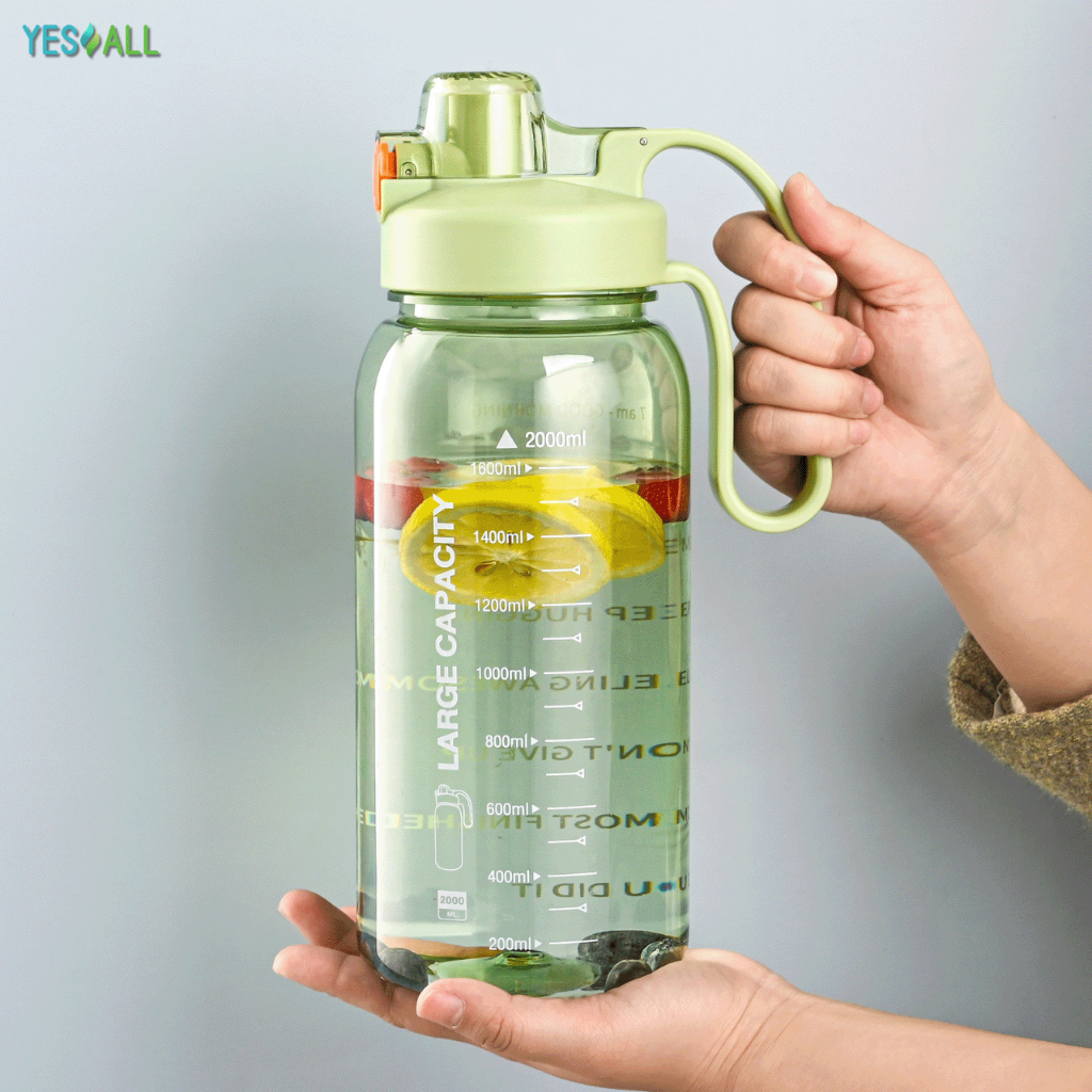 Jual YESALL 2000ml Botol Minum Transparan - Water Bottle Air Olahraga ...