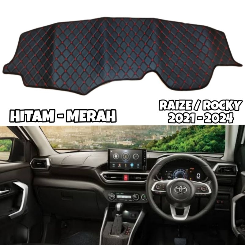 Jual Cover Dashboard RAIZE ROCKY HITAM - MERAH 2021 2022 2023 2024 ...