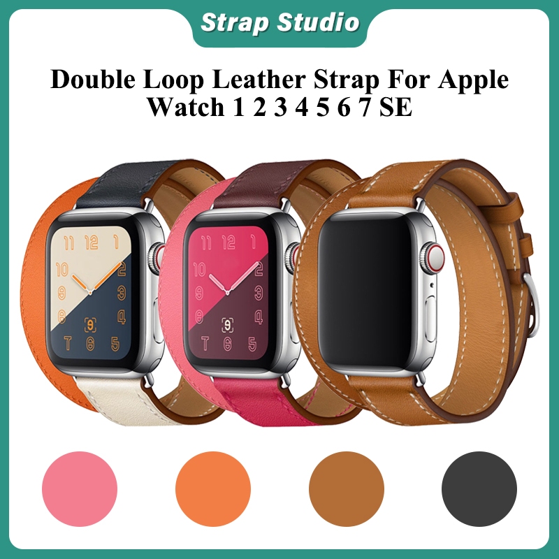 Jual APPLE WATCH Leather Strap iWatch Soft Double Loop Strap Series 1 2 ...