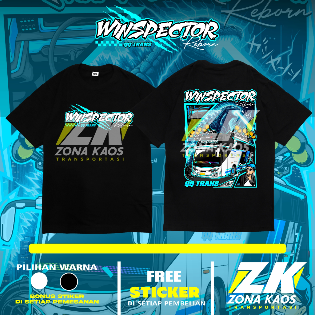 Jual ( FREE STIKER ) KAOS BUS QQ TRANS WINSPECTOR GODZILA EDITION ANAK ...
