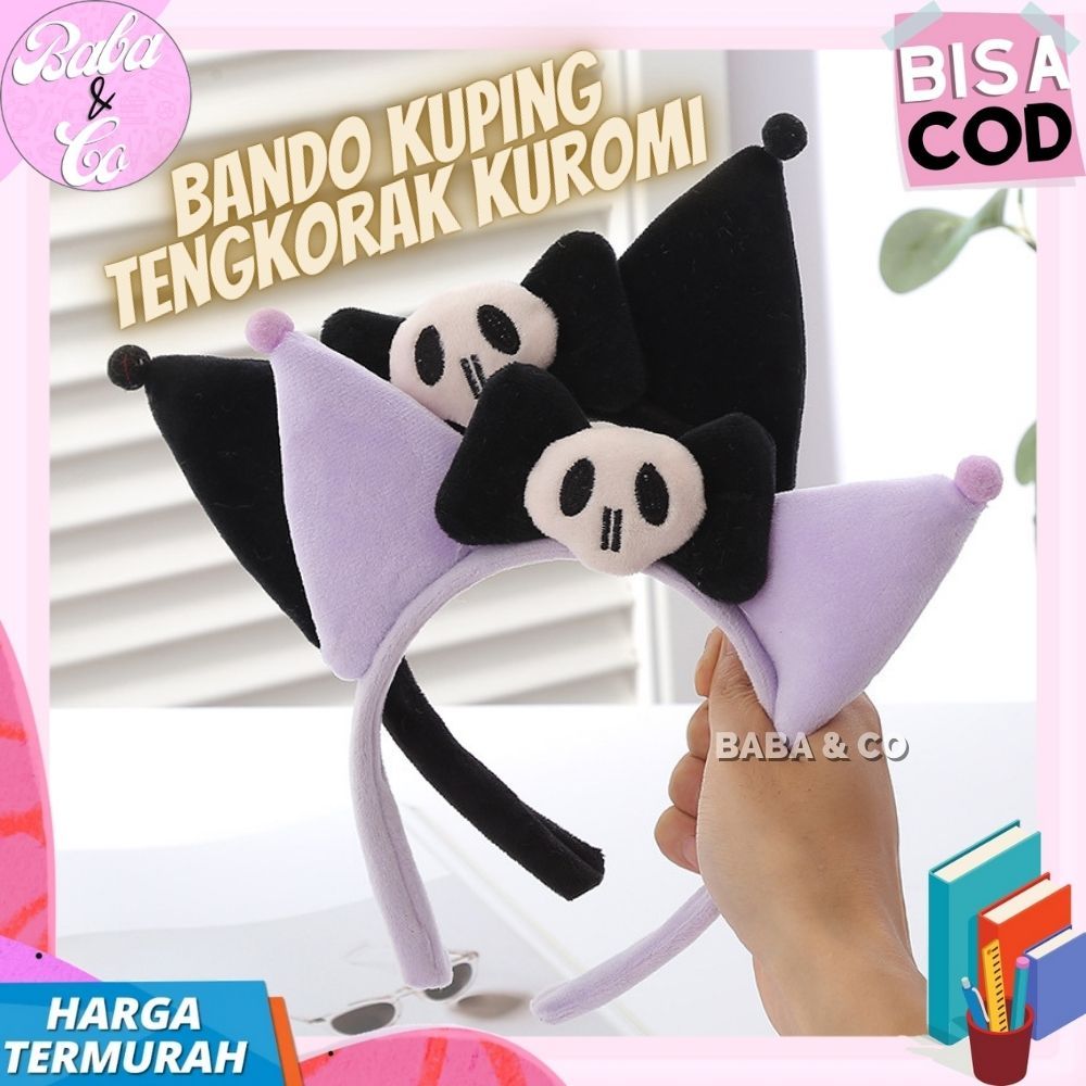 Jual BANDANA KUROMI BANDO KUROMI KUPING TENGKORAK SANRIO KUROMI BANDO ...