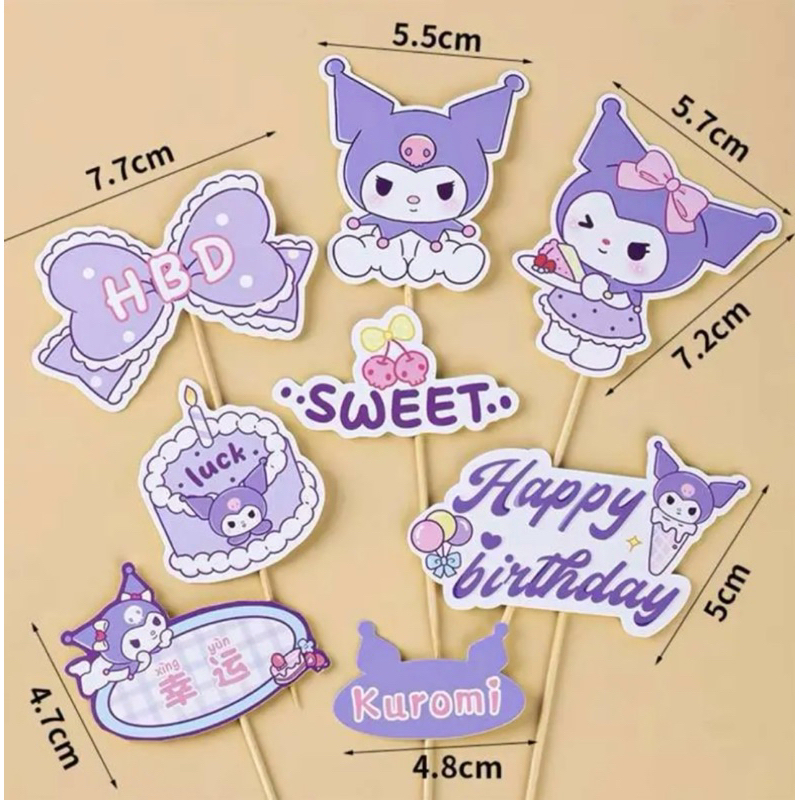 Jual Topper Cake Kuromi Sanrio / Hiasan Kue Tema Kuromi Sanrio Lengkap ...