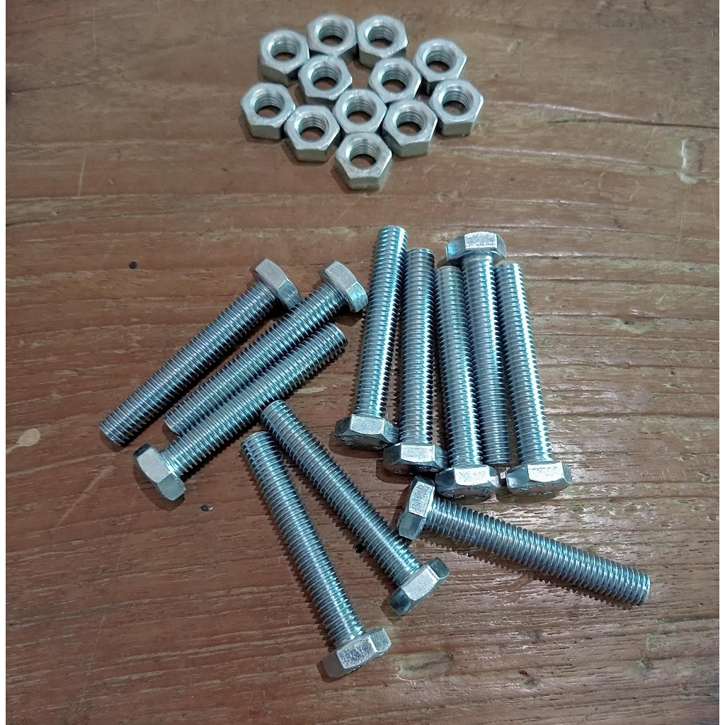 Jual Baut Mur M8 x 50 Putih | Shopee Indonesia