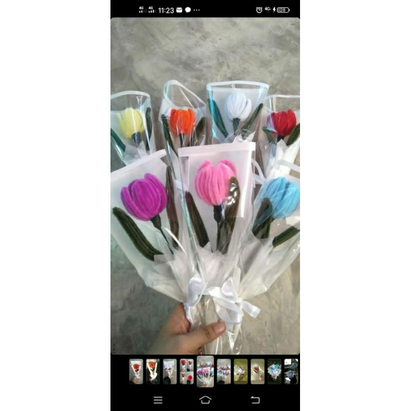 Jual tulip single flower - mawar single flower pipe cleaner (baca ...