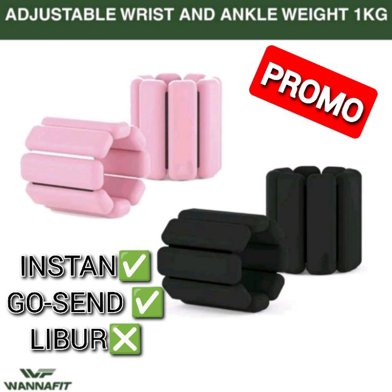 Jual Bending alat pemberat tangan dan kaki 1kg WANNAFIT adjustable ...