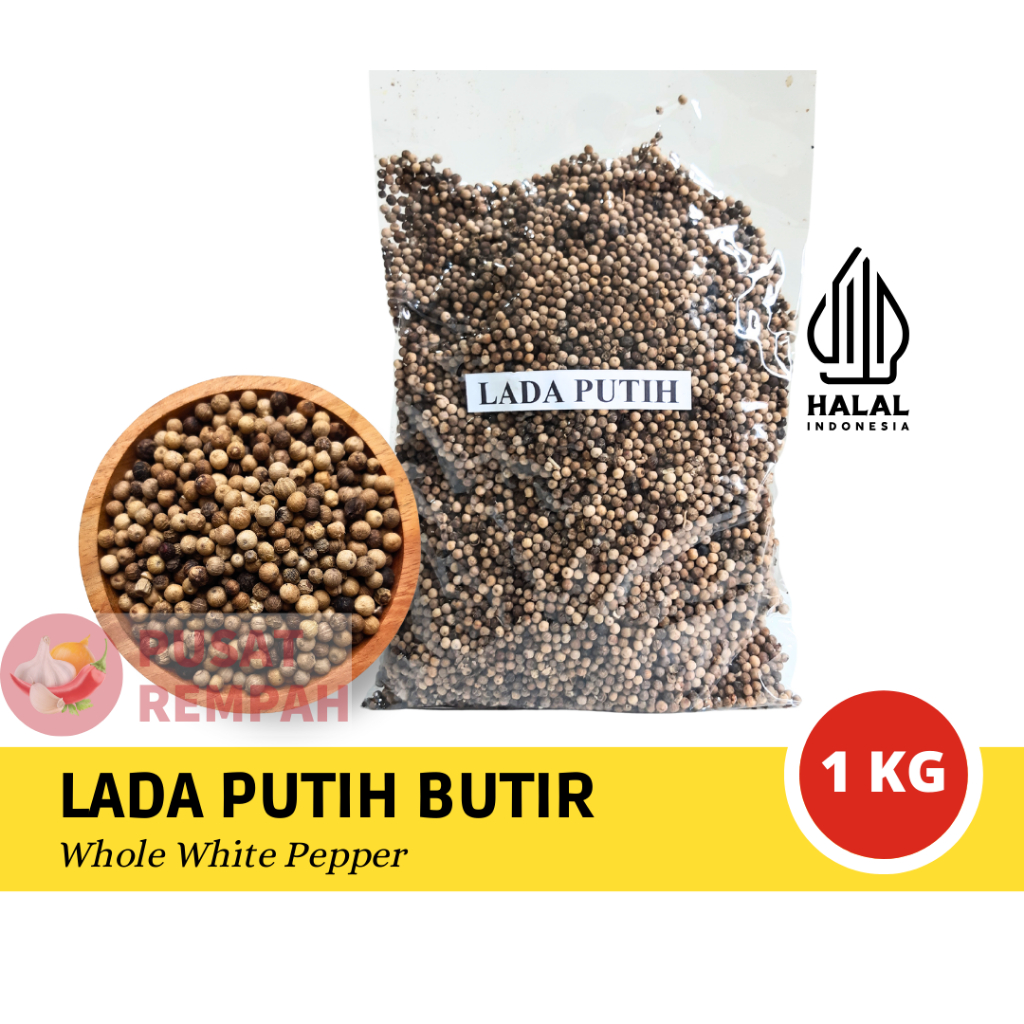 Jual Lada Putih Butir 1Kg Super / Merica / Bumbu Rempah Alami / Pusat ...