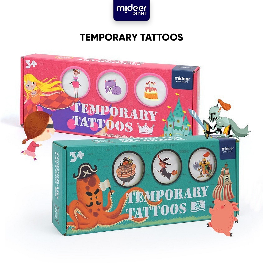 Jual Mideer Temporary Tattoos UMUR 3+ / Mainan Tato Warna Warni Mudah ...