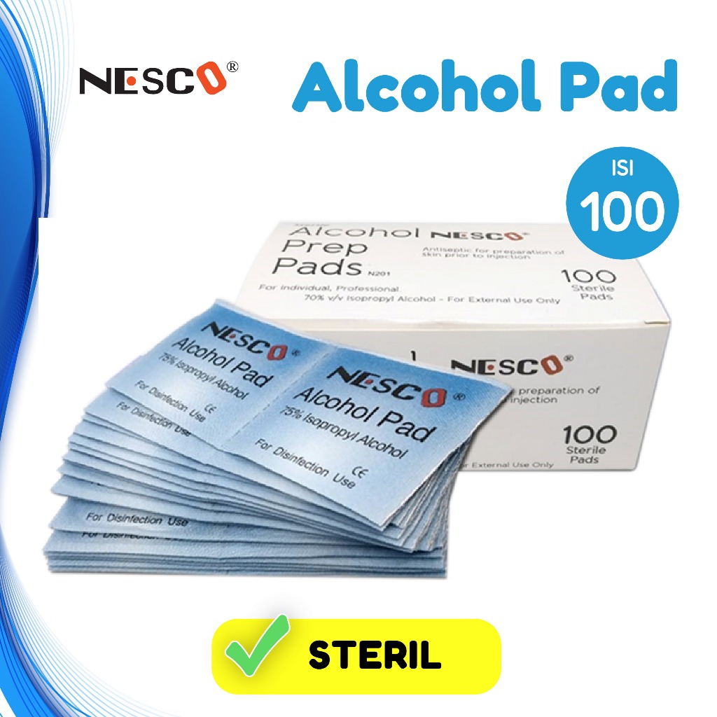 Jual Nesco Alcohol Prep Pads / Tisue Alkohol box 100pcs | Shopee Indonesia