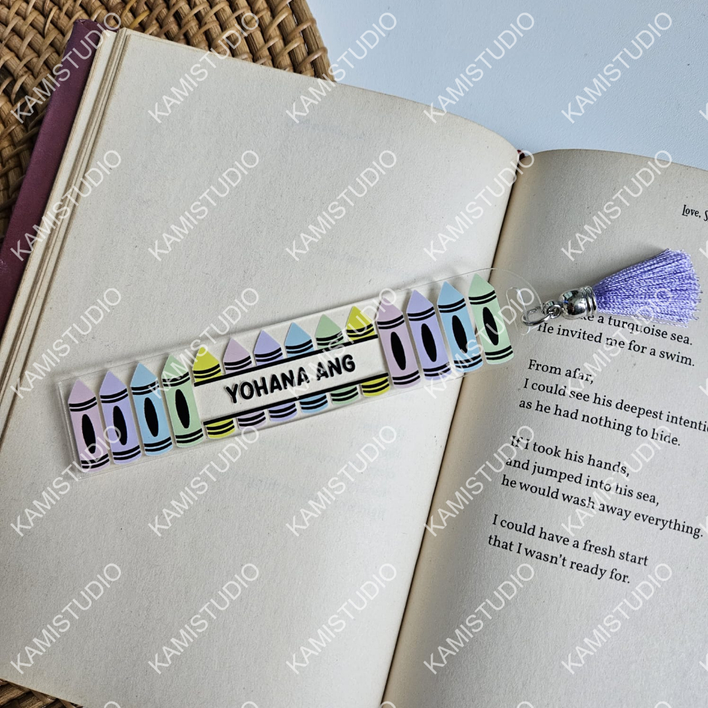 Jual PEMBATAS BUKU AKRILIK DGN NAMA / PEMBATAS BUKU NOVEL / UCAPAN ...
