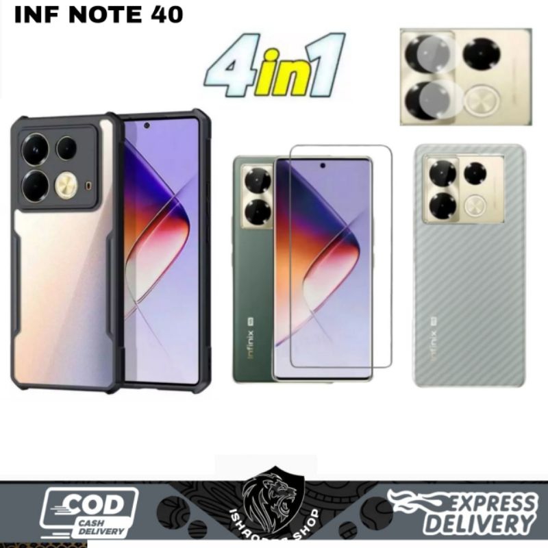 Jual 4IN1 Case Shockproof INFINIX NOTE 40 NFC 4G Bonus Tempered Glass ...